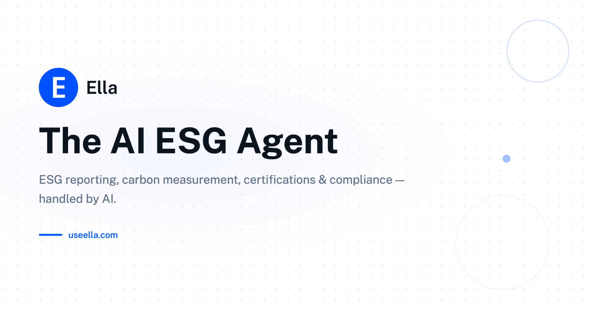 Ella | AI ESG Agent for Reporting, Carbon & Compliance